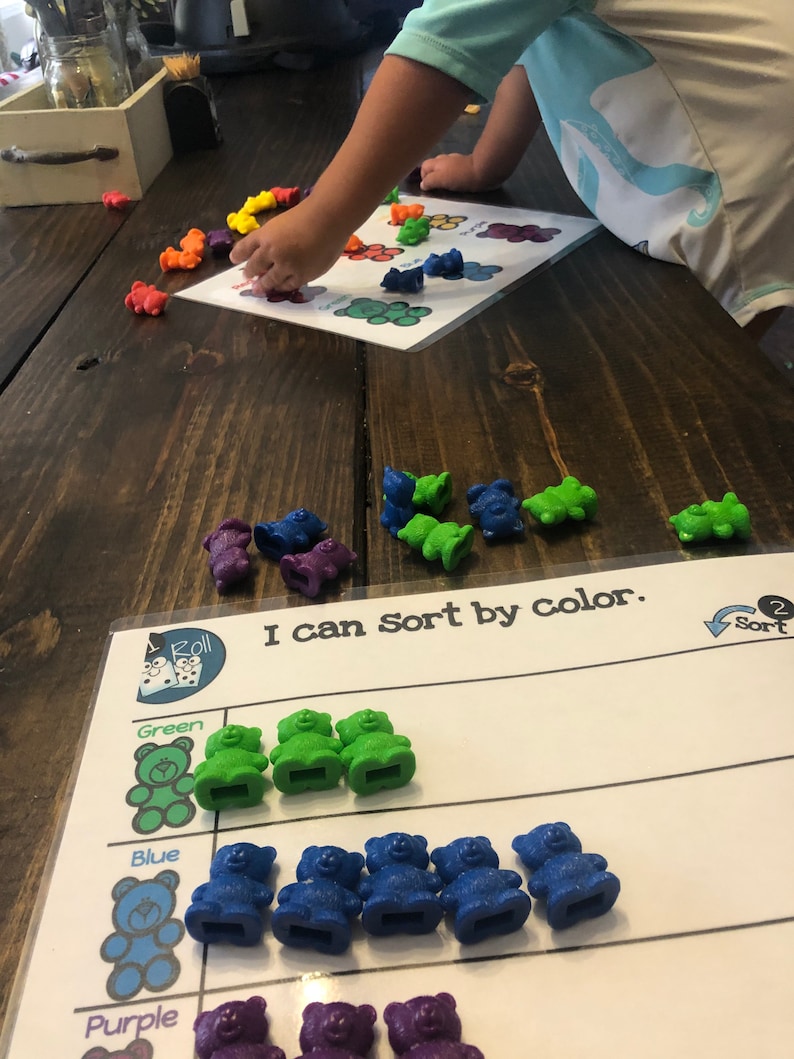 Counting Bears, Learning Colors, Color Sorting Preschool Toddler - Etsy