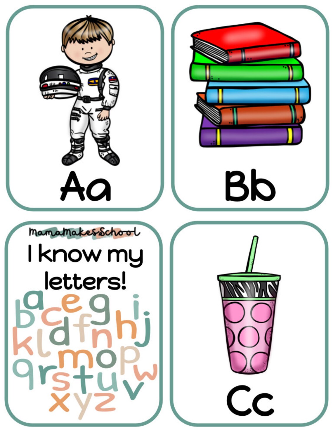 Alphabet Flashcards Abcs Letters and Sounds Flashcards | Etsy