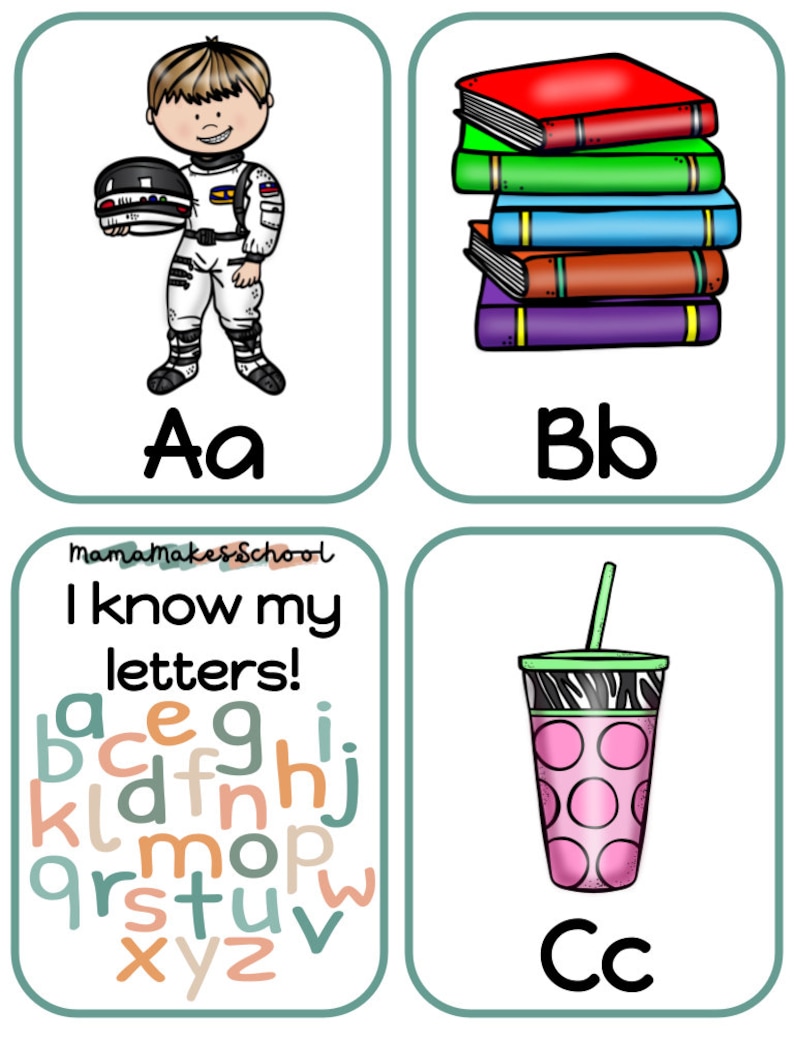 Alphabet Flashcards Abcs Letters and Sounds Flashcards | Etsy