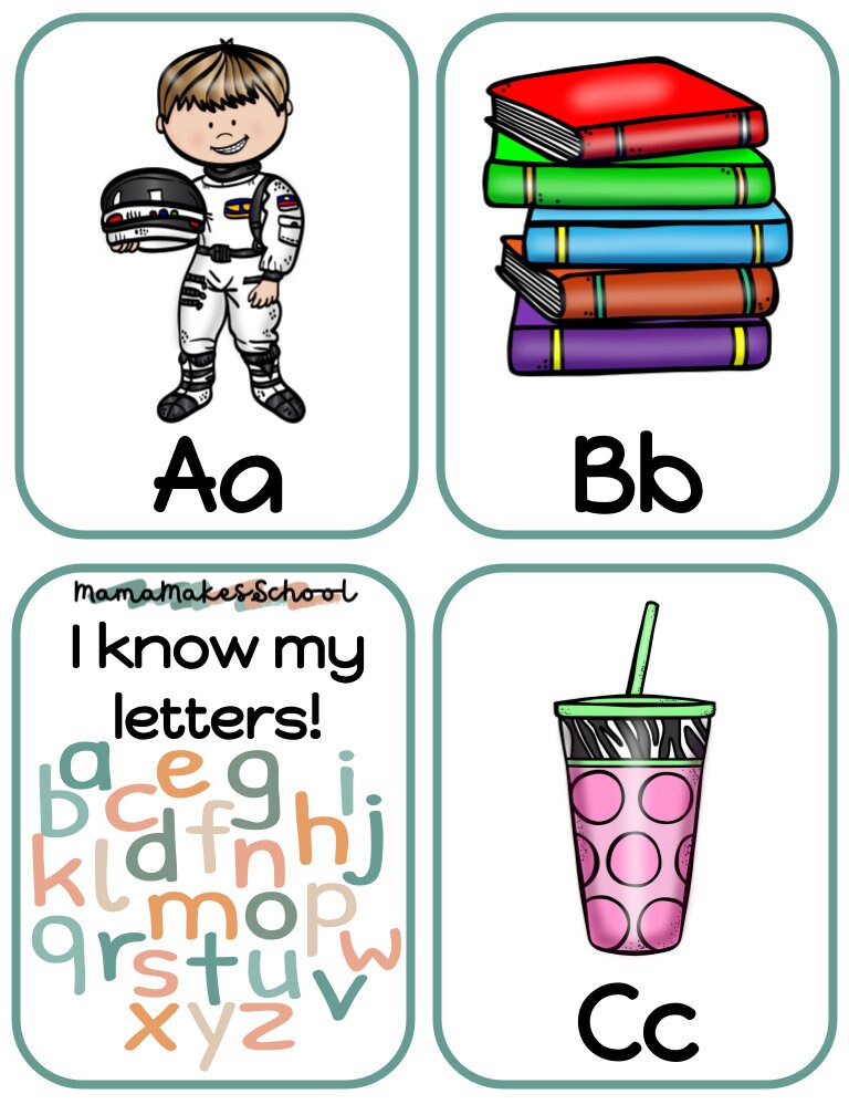Alphabet Flashcards, Abcs, Letters and Sounds Flashcards Digital ...