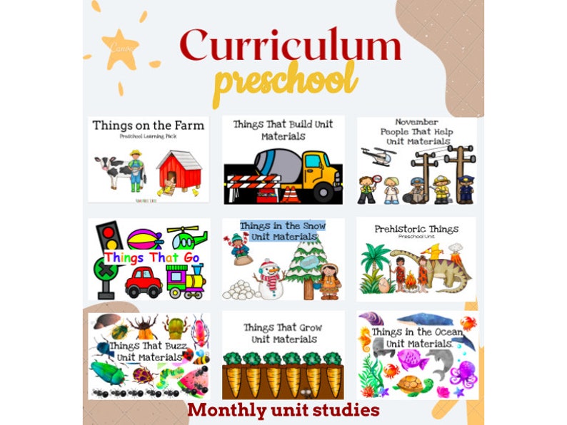 Preschool Curriculum, Play Based Ages 3-5 DIGITIAL Download - Etsy
