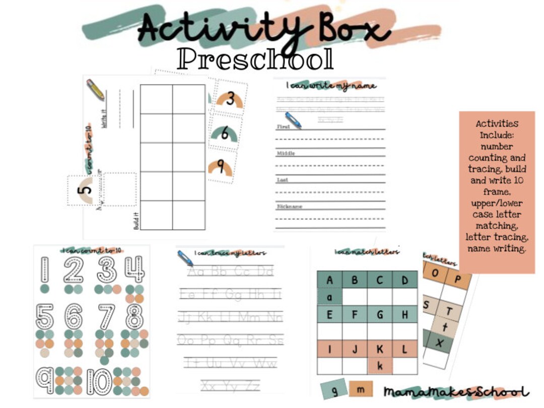 Preschool Daily Activity Learning Pack DIGITAL - Etsy