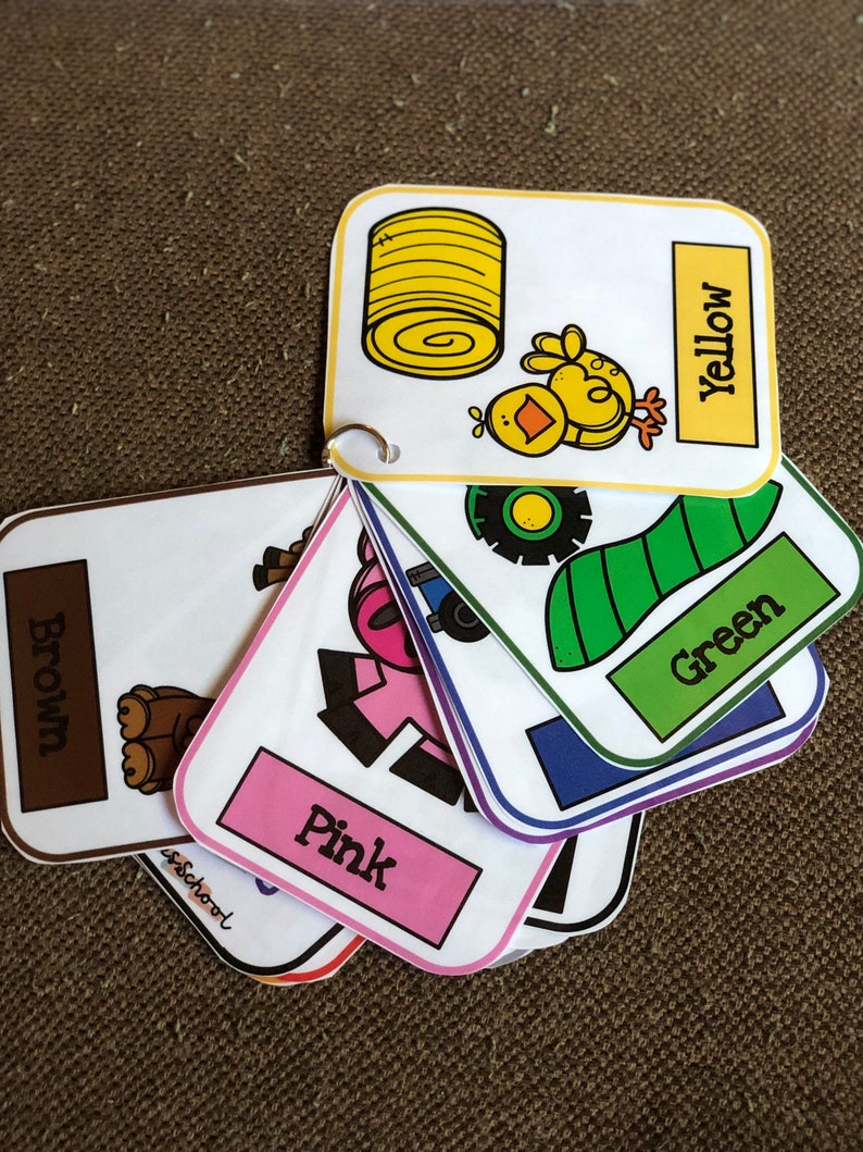 Farm Color Flashcards, Farm Animals, Buildings, and Tractors - Etsy