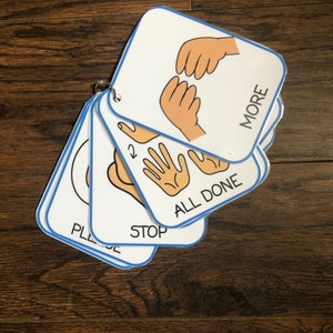 Basic Sign Language DIGITAL Pack. 16 Sign Language Cards, ASL American ...