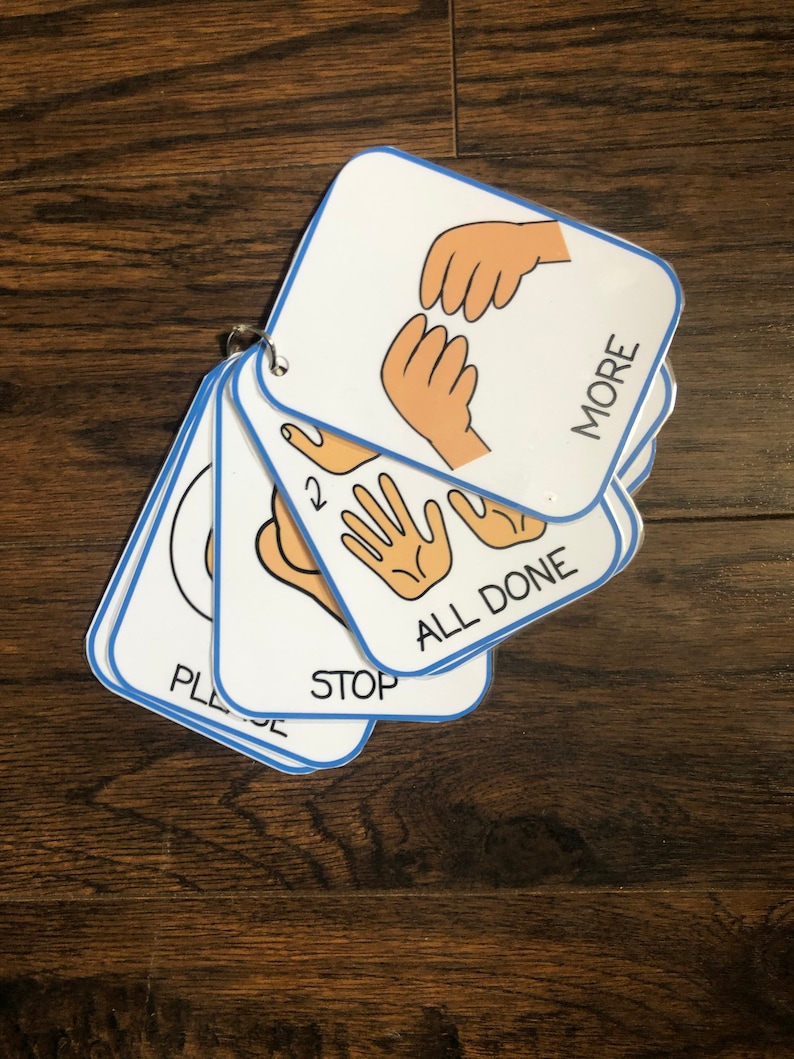 Basic Sign Language Digital Pack 16 Sign Language Cards Asl Etsy Uk