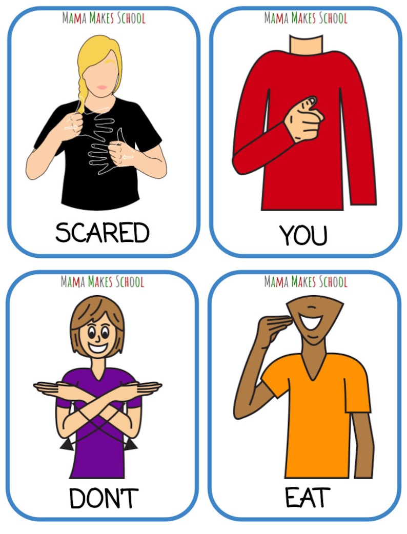 Mega Sign Language (asl) Flashcards Digital, Signing Preschool ...