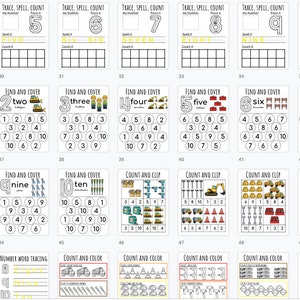 Construction Math Pack Preschool, Early Kindergarten Printable - Etsy