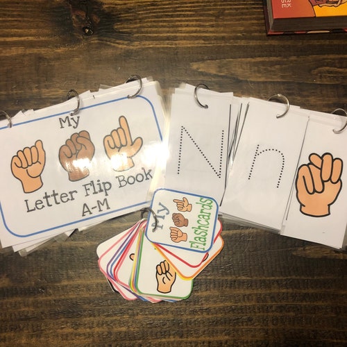 ASL BUNDLE Flipbook and Flashcards - Etsy