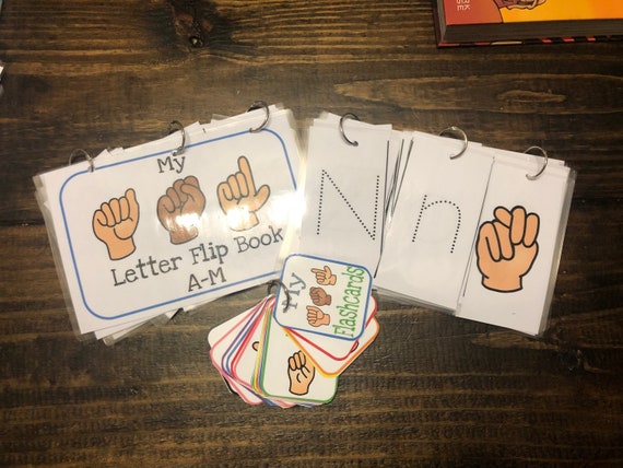 ASL BUNDLE Flipbook and Flashcards | Etsy
