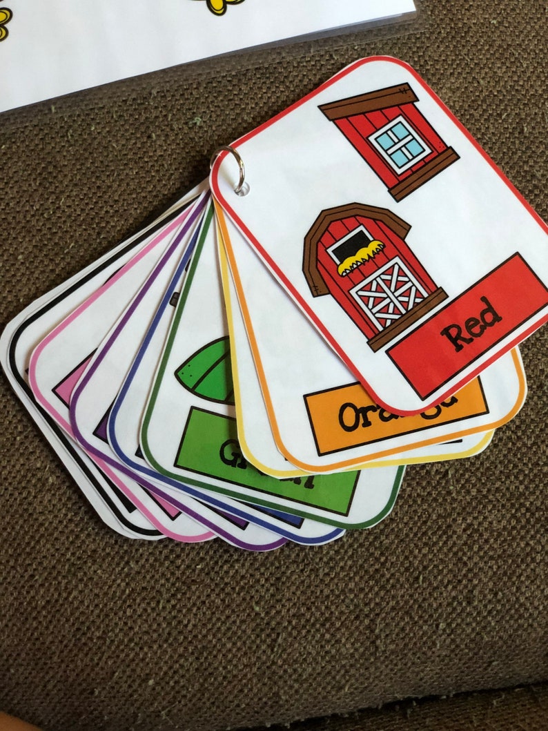 Farm Color Flashcards, Farm Animals, Buildings, and Tractors - Etsy