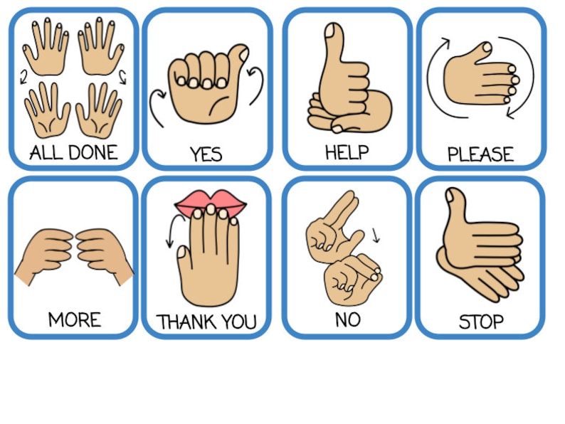 Mega Sign Language (asl) Flashcards Digital, Signing Preschool ...