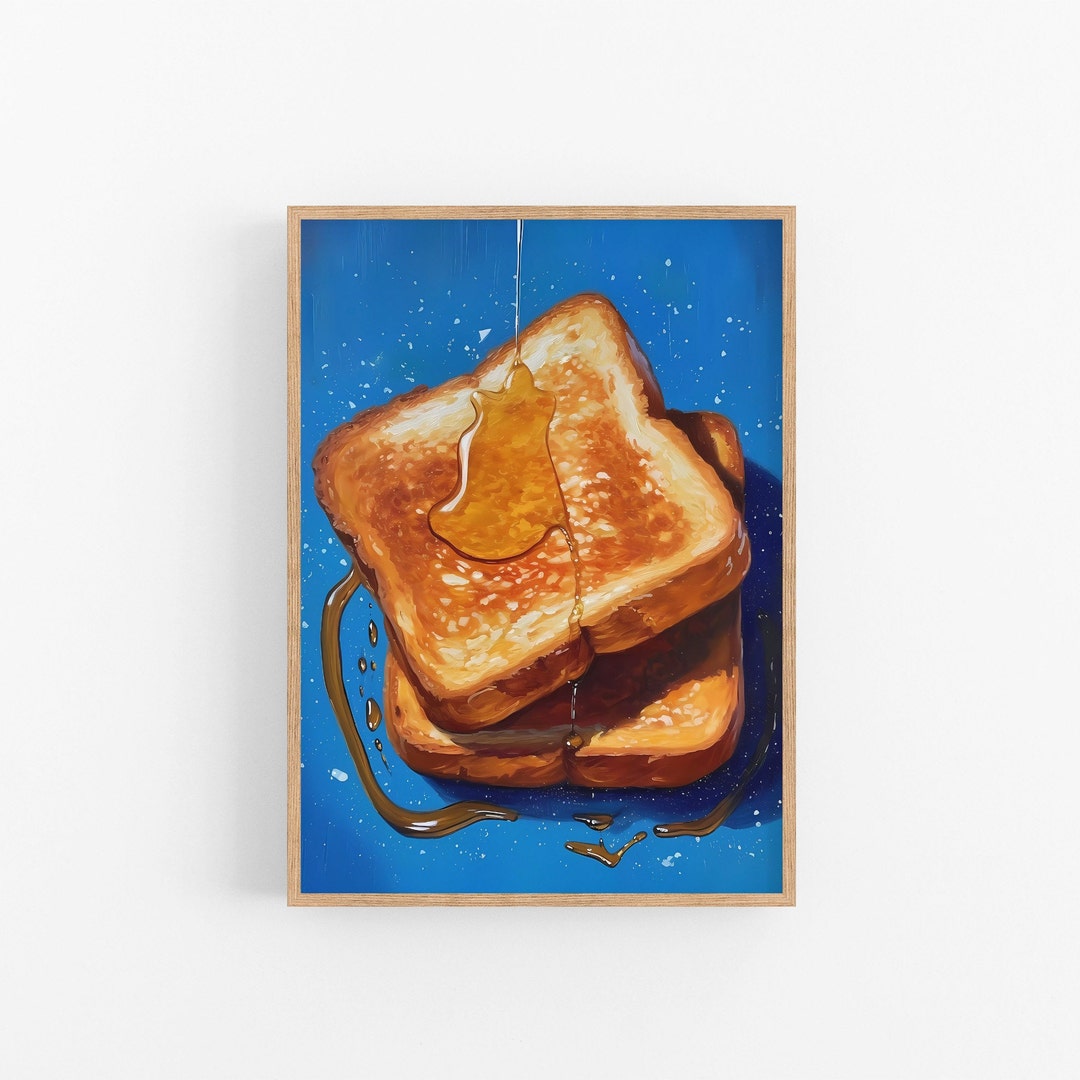 French Toast Oil Painting Style Kitchen Decor Digital Print, Printable ...