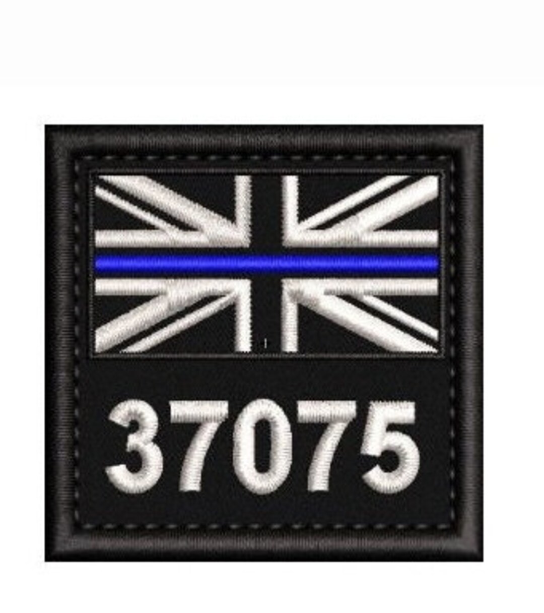 Thin Blue Line Uniform Arm Patch, Personalized Iron on Embroidered Arm ...