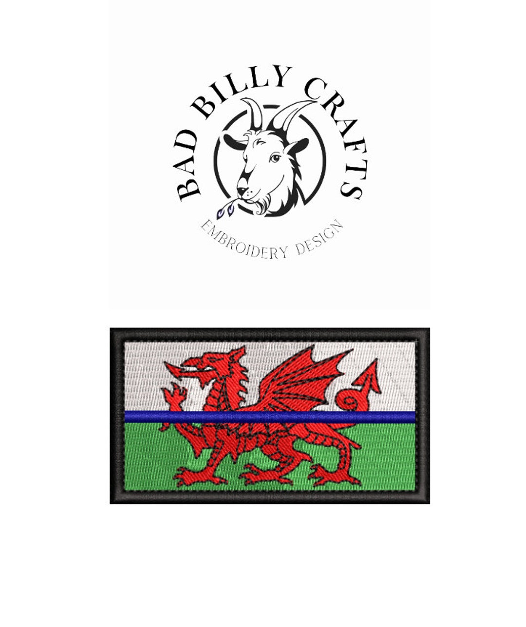 Welsh Dragon Thin Blue Line Patch - Etsy