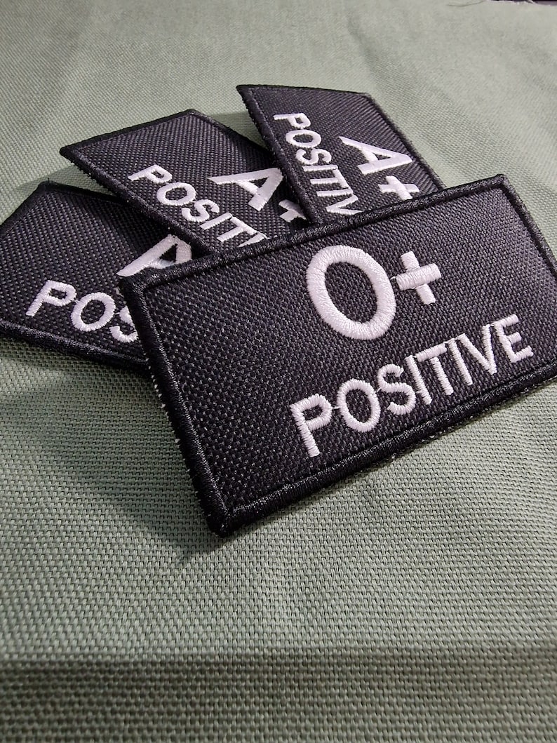 Blood Group Velcro Patch 10 X 5 Cm Embroidered - Etsy