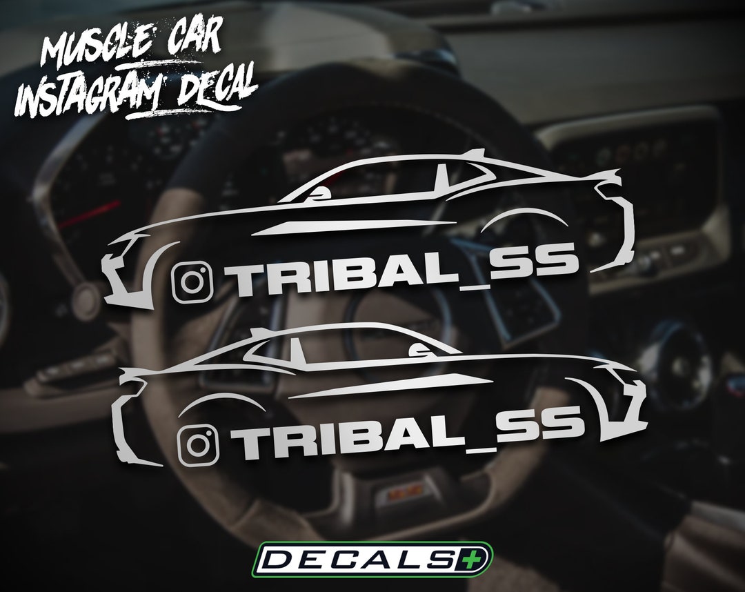 2x Muscle Car Silhouette Instagram IG Window Decals Funny Illest Dope ...