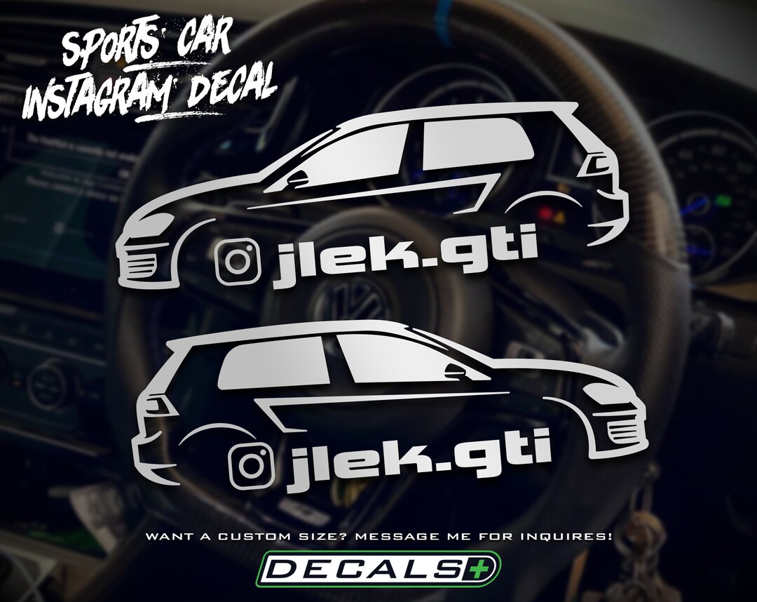 2x Sports Car Silhouette Instagram IG Decal Window Sticker Racing JDM ...