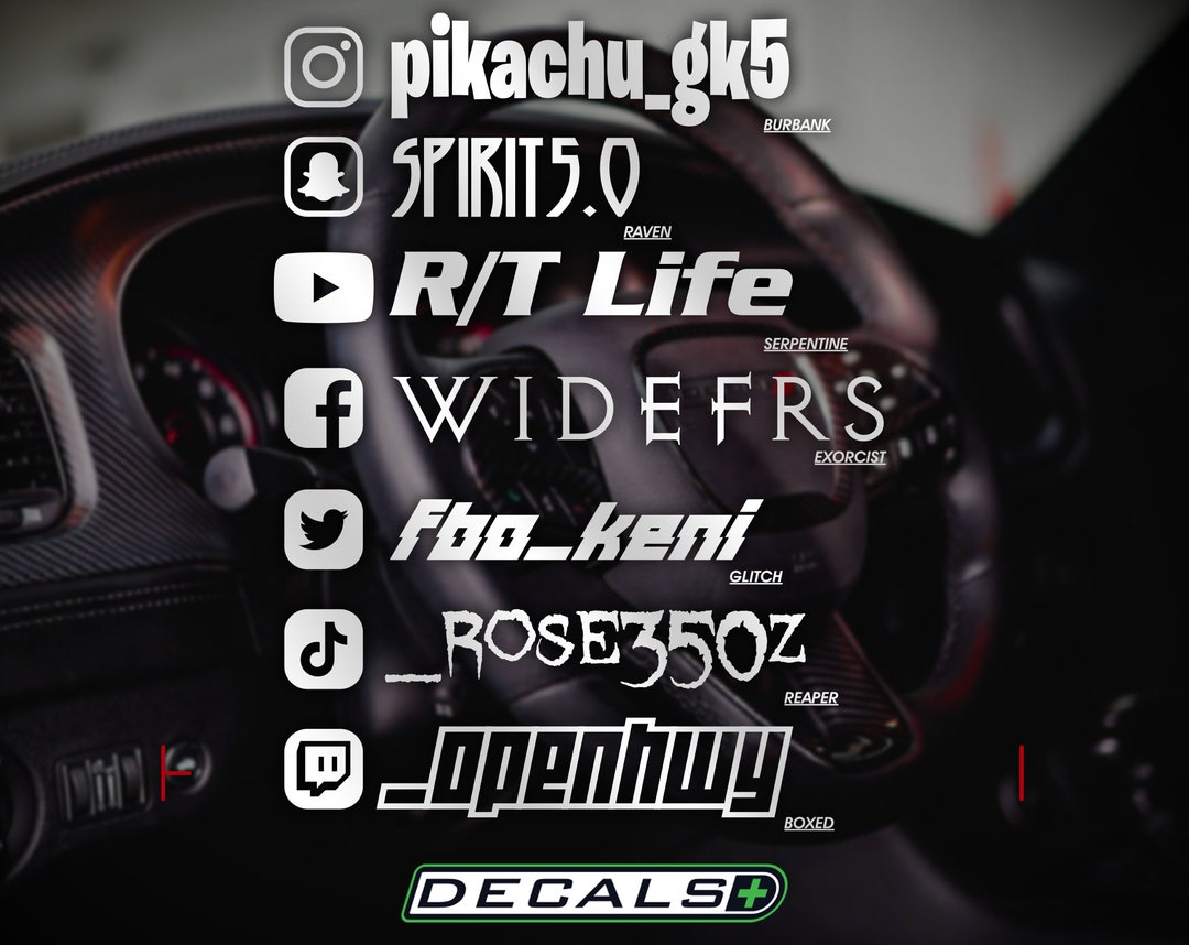 Custom Instagram IG Name Decal Window Sticker Personalized Social Media ...
