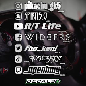 Custom Instagram IG Name Decal Window Sticker Personalized Social Media ...