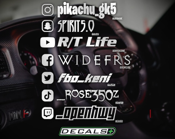 Custom Instagram IG Name Decal Window Sticker Personalized - Etsy