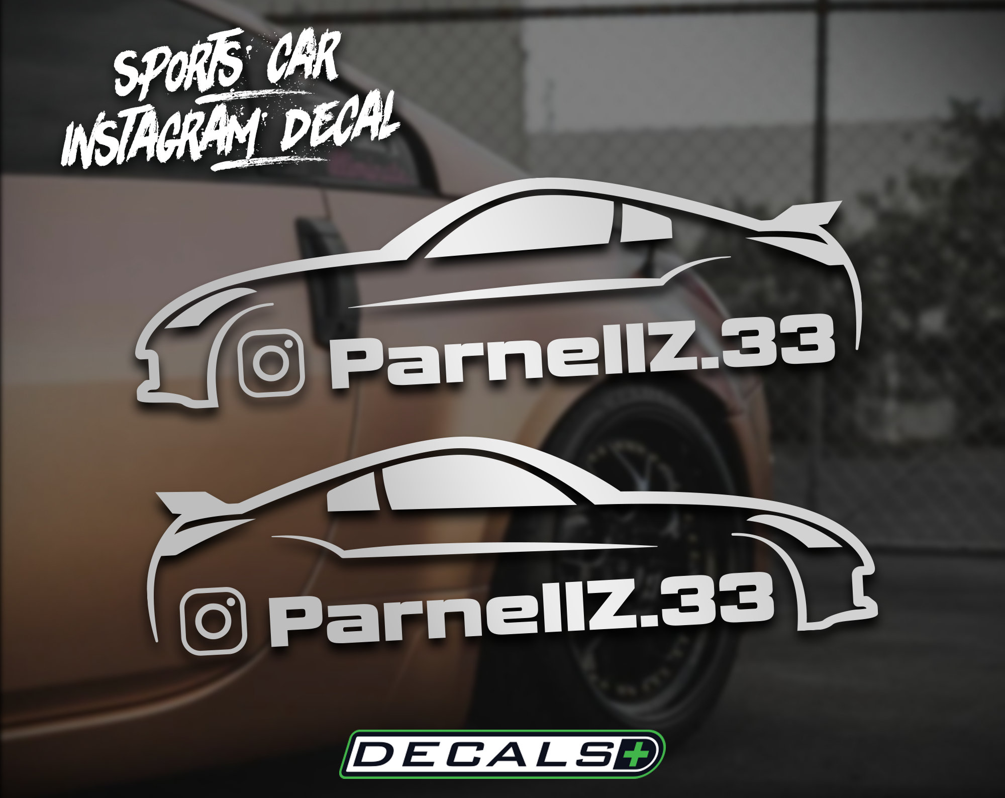 2x Sports Car Silhouette Instagram IG Decal Window Sticker Racing JDM ...
