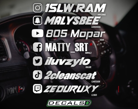 Custom Instagram IG Name Decal Window Sticker Personalized | Etsy