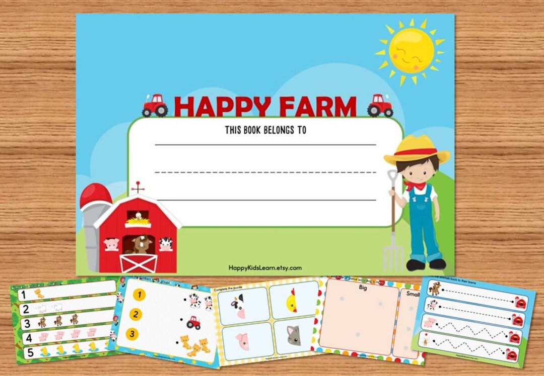 Farm Busy Book Printable Toddler Activities Preschool Worksheets ...