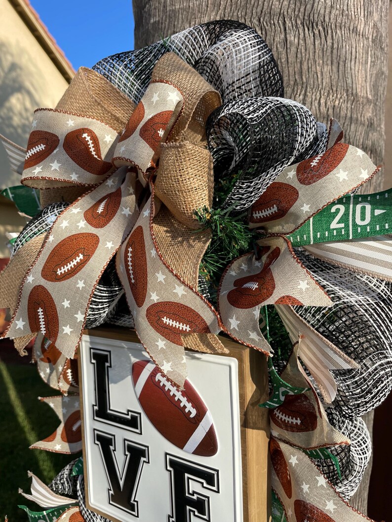 Football Deco Mesh Swag, Fall Front Door Decor, Team Spirit - Etsy
