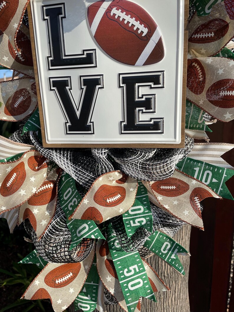 Football Deco Mesh Swag, Fall Front Door Decor, Team Spirit - Etsy