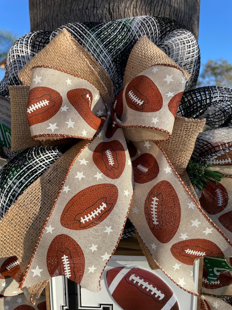 Football Deco Mesh Swag, Fall Front Door Decor, Team Spirit - Etsy