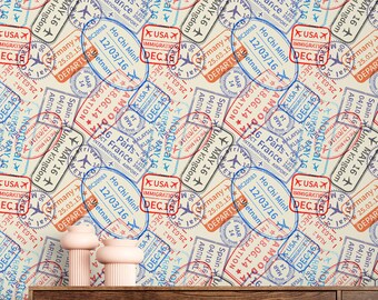 Vintage Postage Stamp Wallpaper - Etsy
