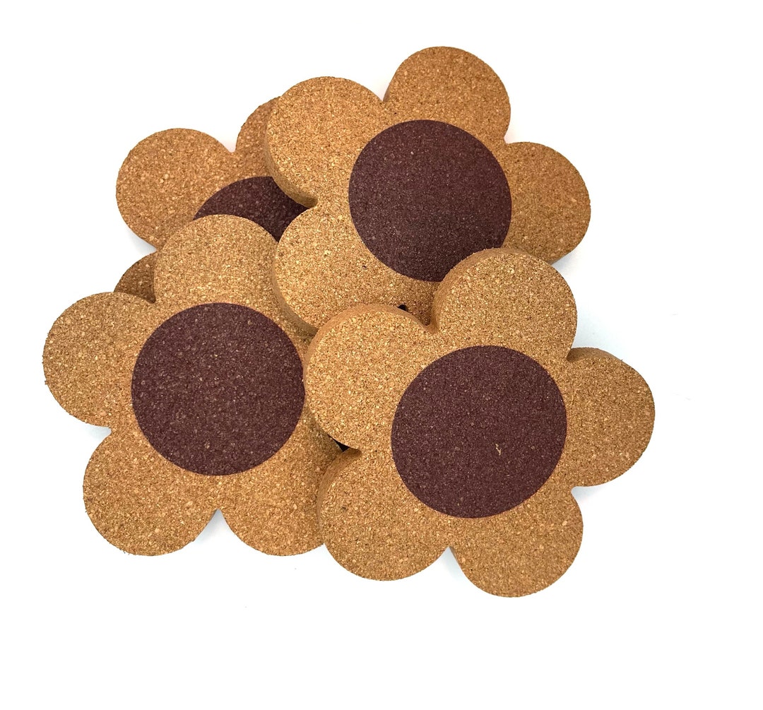Cork Flower Coaster - Etsy