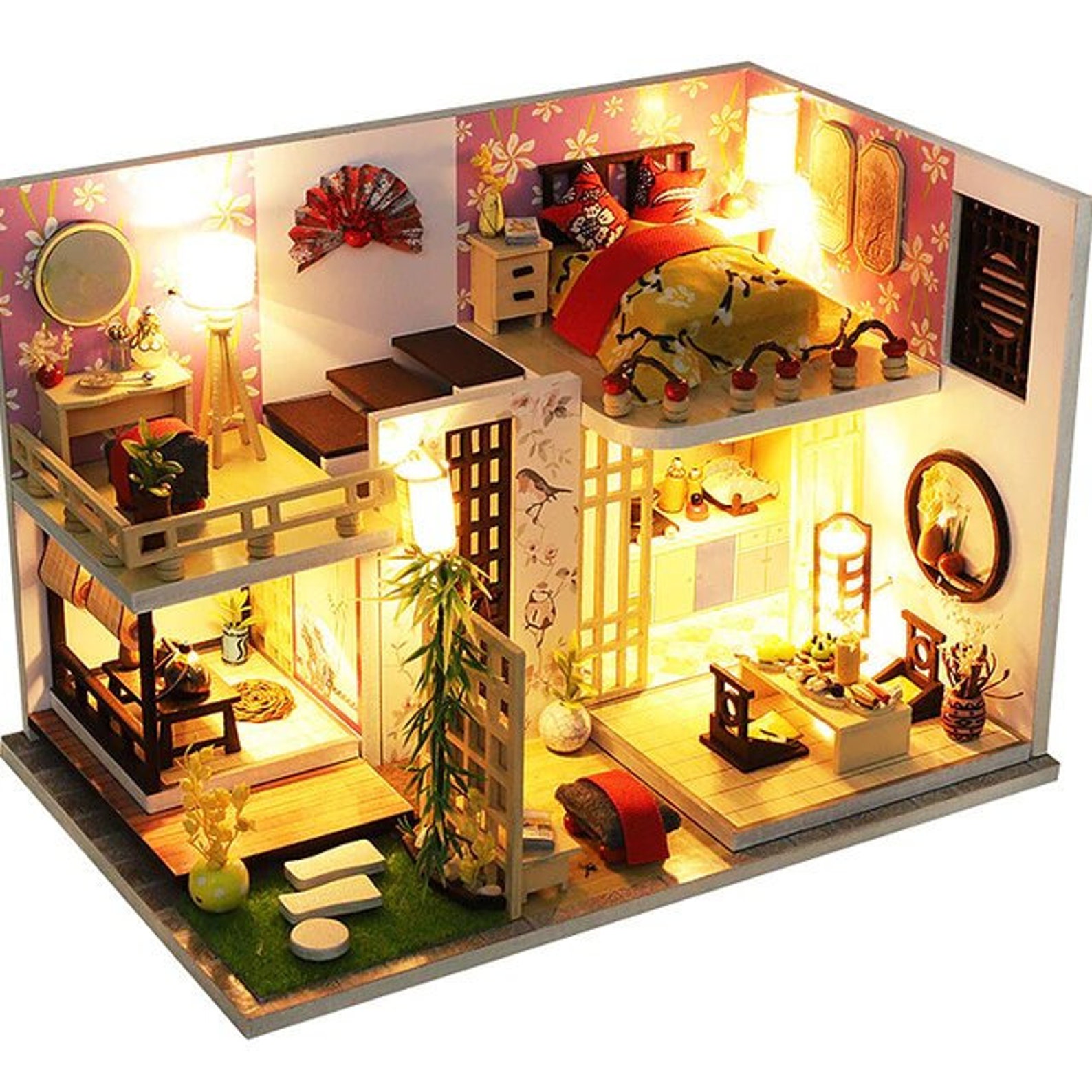 Cutebee Doll House Miniature Dollhouse With Furniture Kit Etsy
