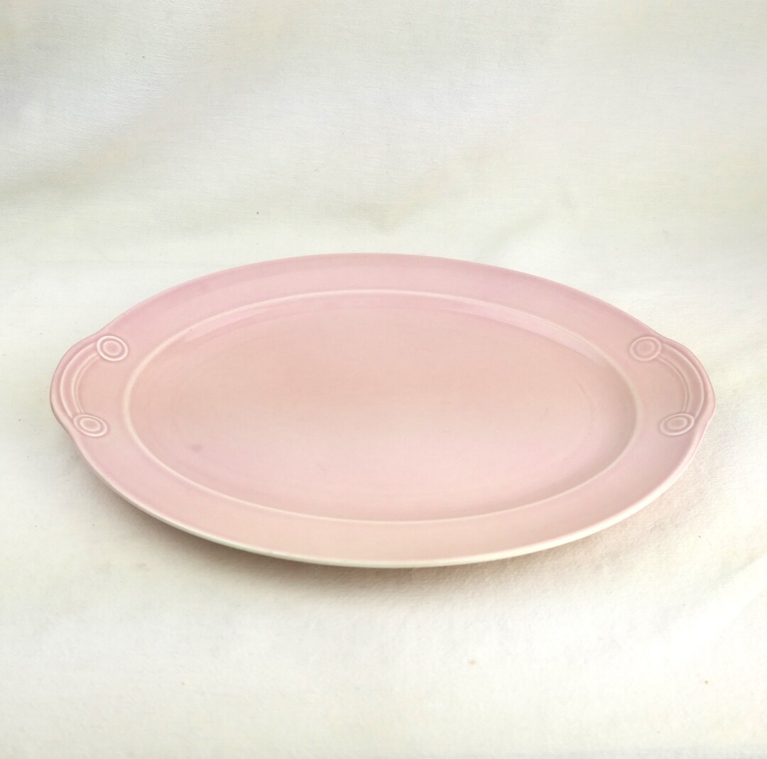 Sharon Pink Large Oval Lu-ray Pastels Serving Platter With Lug Handles - Etsy