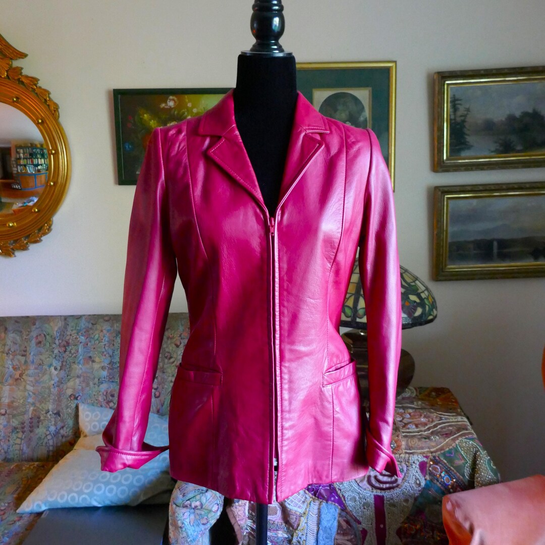 Vintage Danier Red Italian Leather Ladies Zip Jacket XS - Etsy