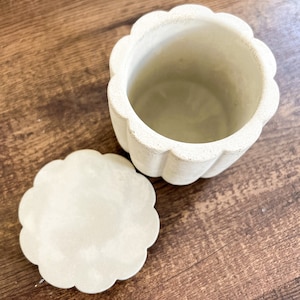 Fluted Concrete Canister | Bathroom Vanity Container - Etsy