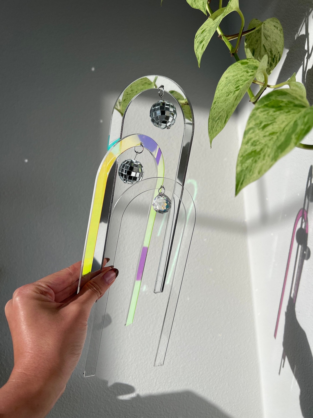 Suncatcher Arch Plant Trellis Supports / U Shaped Plant Trellis for Indoor Plant / Crystal ...