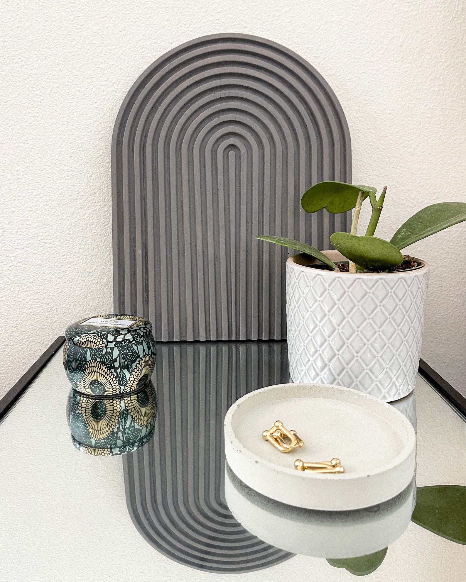 Arch Concrete Tray / Midcentury Modern Art / Handmade Concrete - Etsy