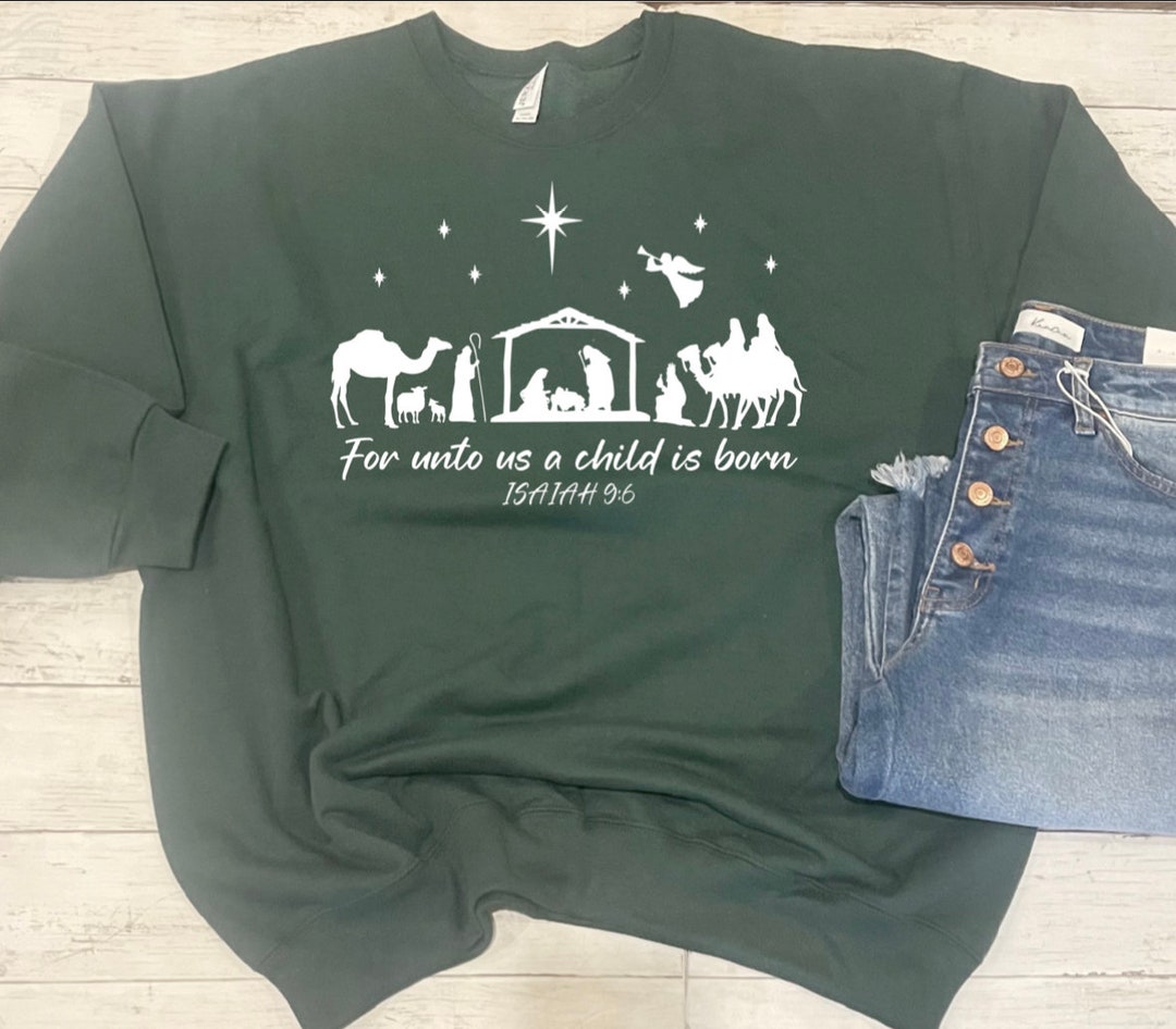 Christmas Nativity Sweatshirt Adult and Kids - Etsy