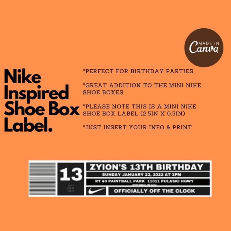 Nike Shoe Box - Etsy