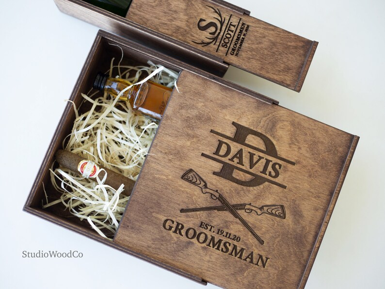 Personalized Cigar Box Groomsman Gift Box Gift for Man - Etsy