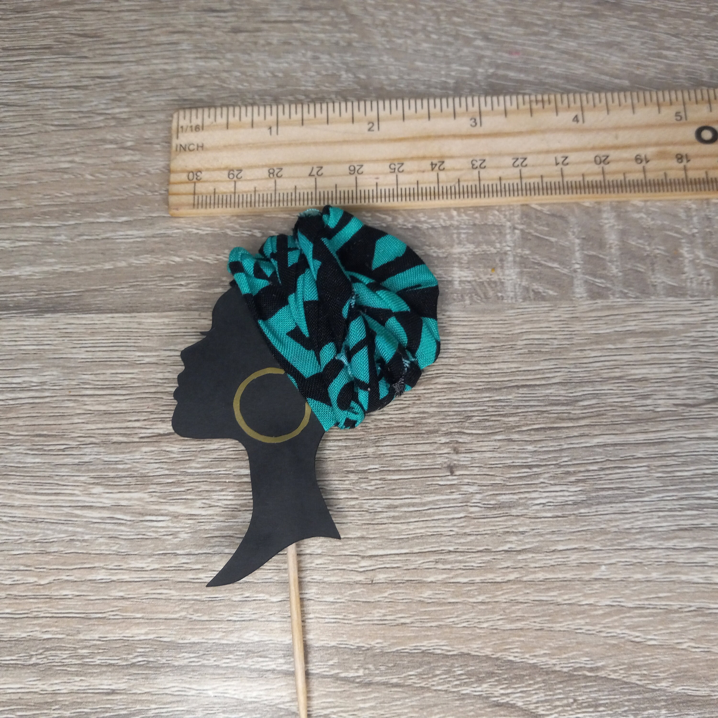 Variety Kente Cloth Silhouette Cupcake Toppers Turban Head | Etsy