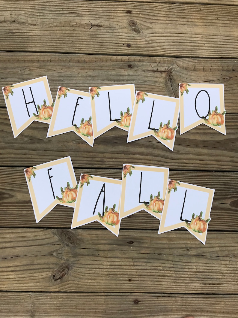 Hello Fall Banner Printable - Etsy
