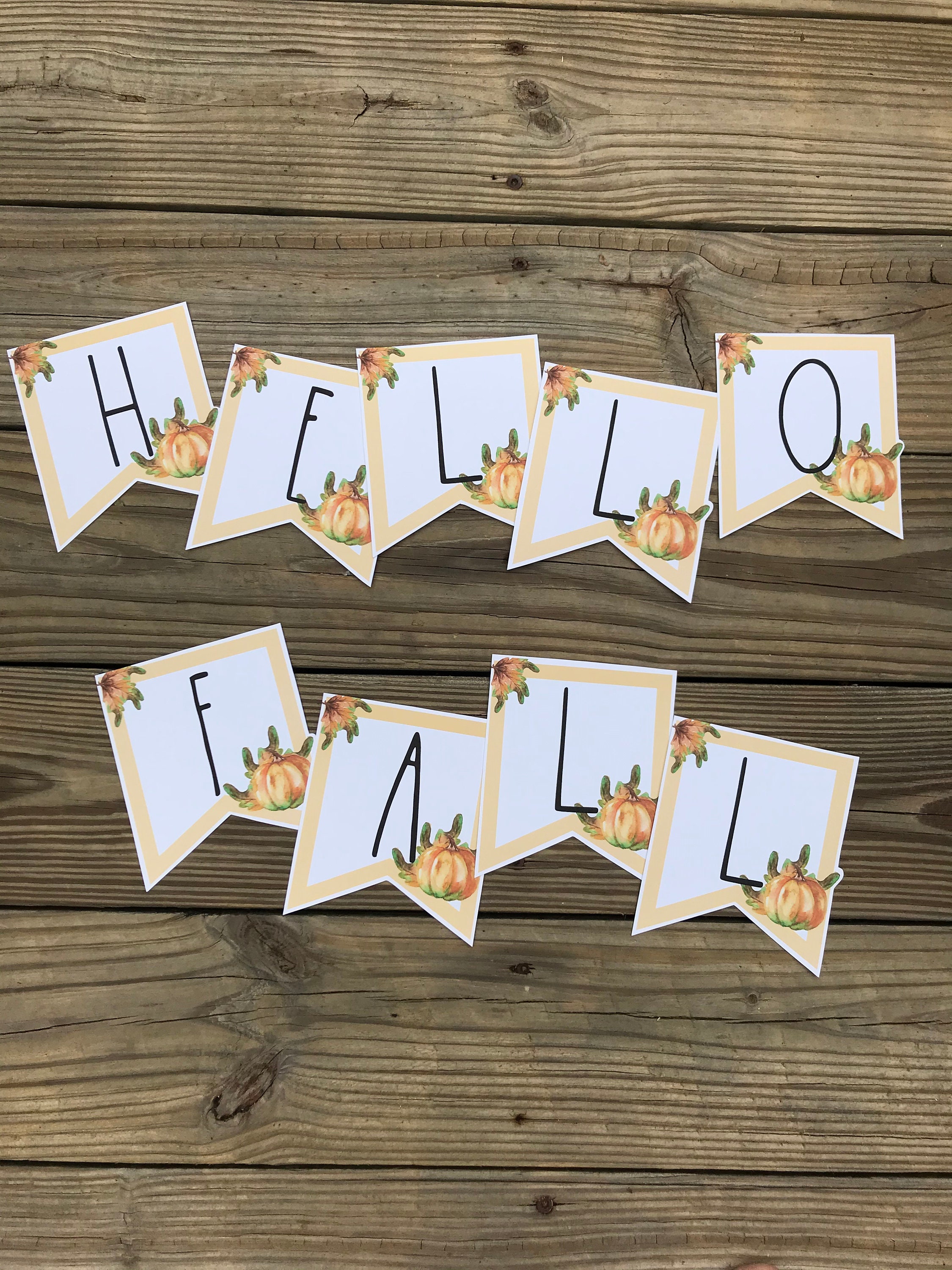 Hello Fall Banner Printable - Etsy