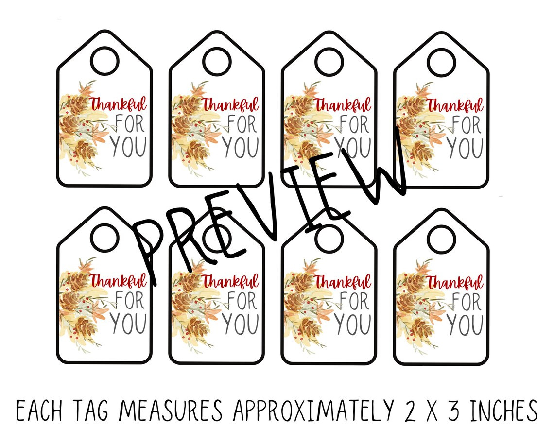 Set of Printable Gratitude Treat Bag Toppers and Two Gift Tags - 4 ...