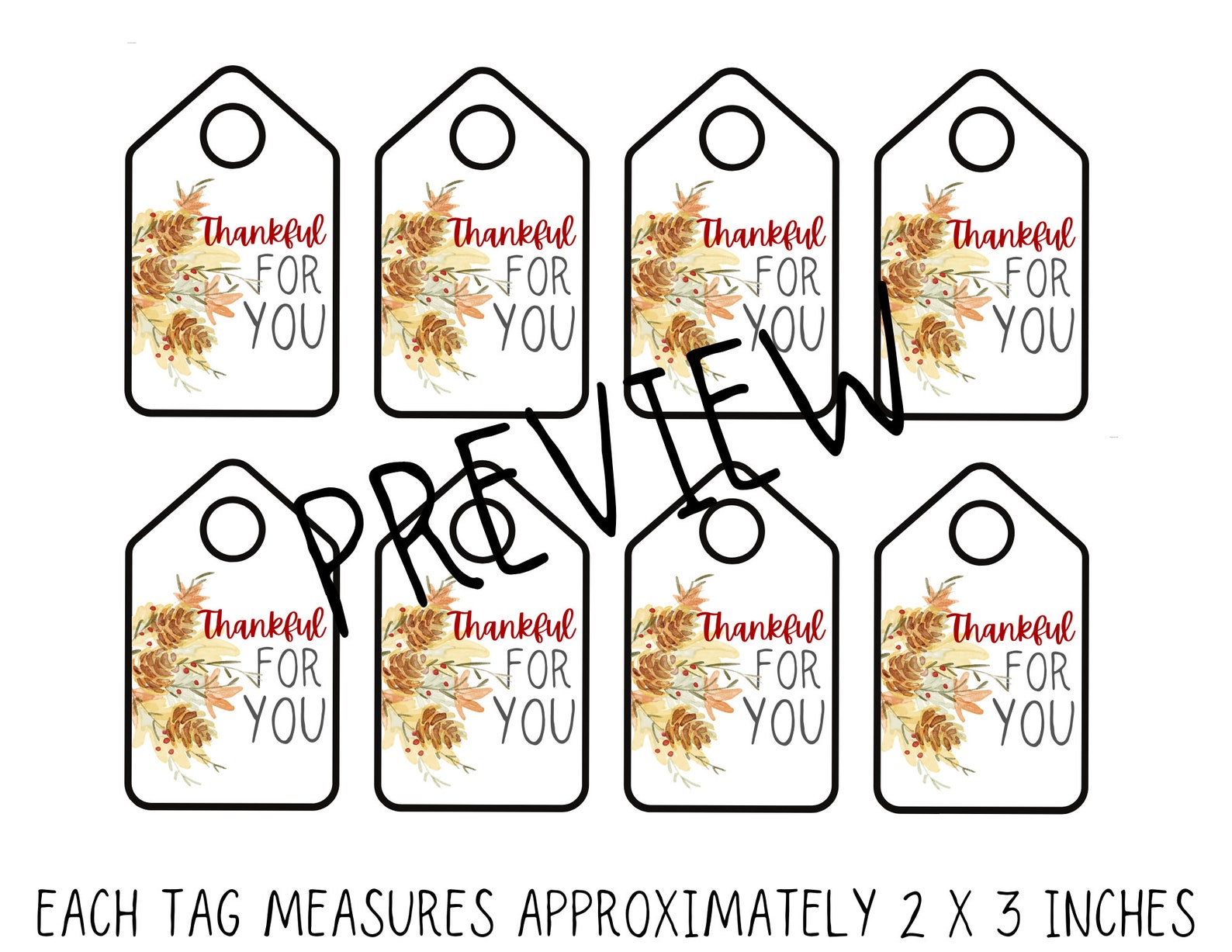 Set of Printable Gratitude Treat Bag Toppers and Two Gift Tags - 4 ...