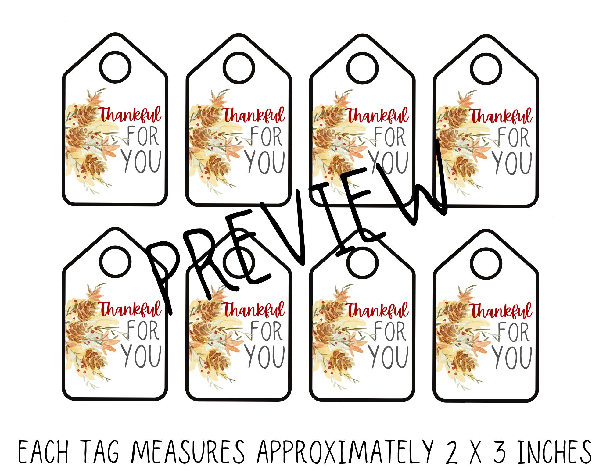 Set of Printable Gratitude Treat Bag Toppers and Two Gift Tags - 4 ...