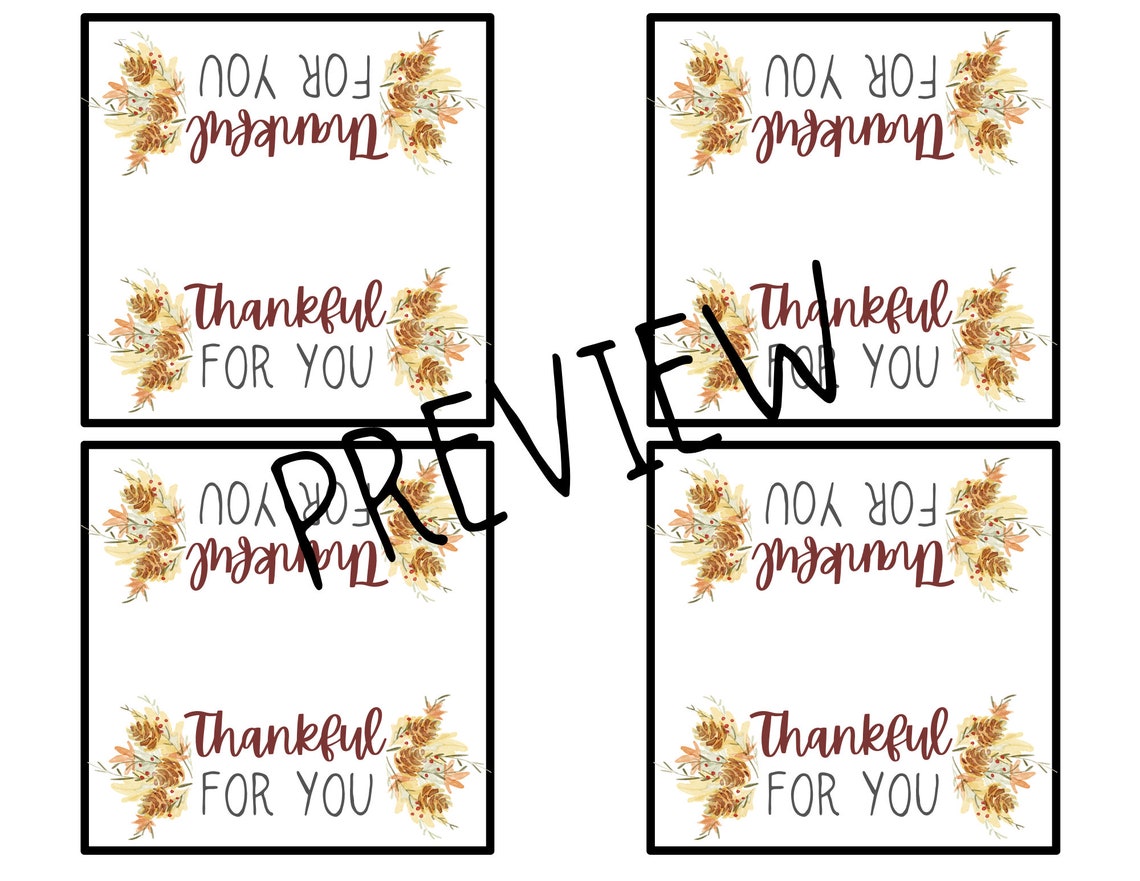 Set of Printable Gratitude Treat Bag Toppers and Two Gift Tags - 4 ...