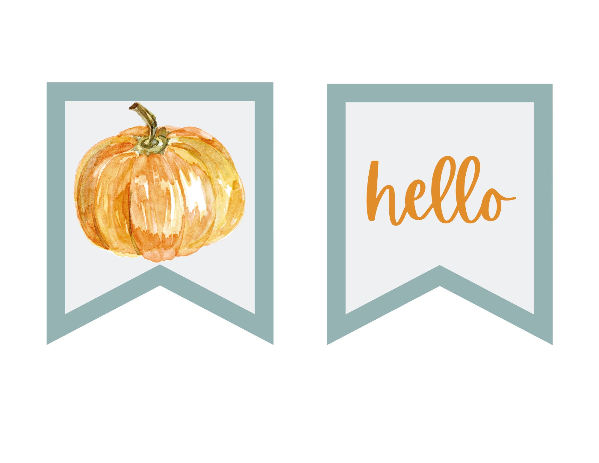 Hello Pumpkin Banner Printable - Etsy
