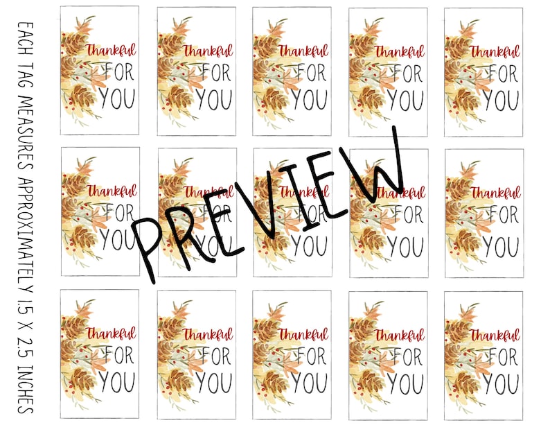 Set of Printable Gratitude Treat Bag Toppers and Two Gift Tags - 4 ...